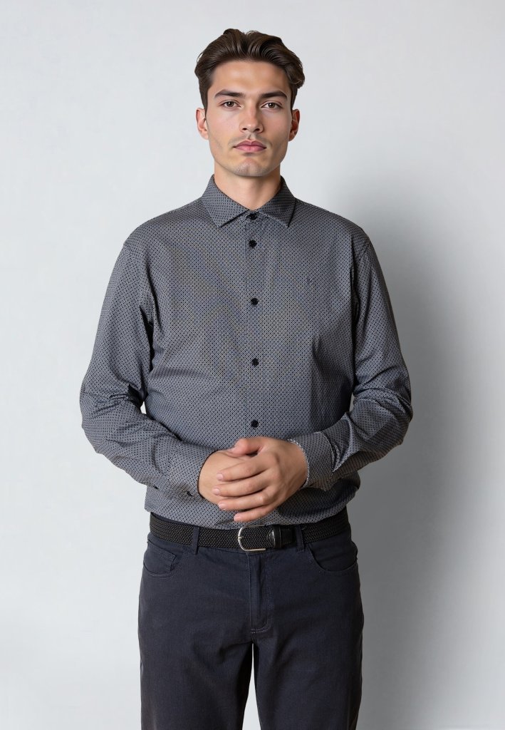 Clean Cut Formal AOP Stretch Shirt LS | Jmj X Joes